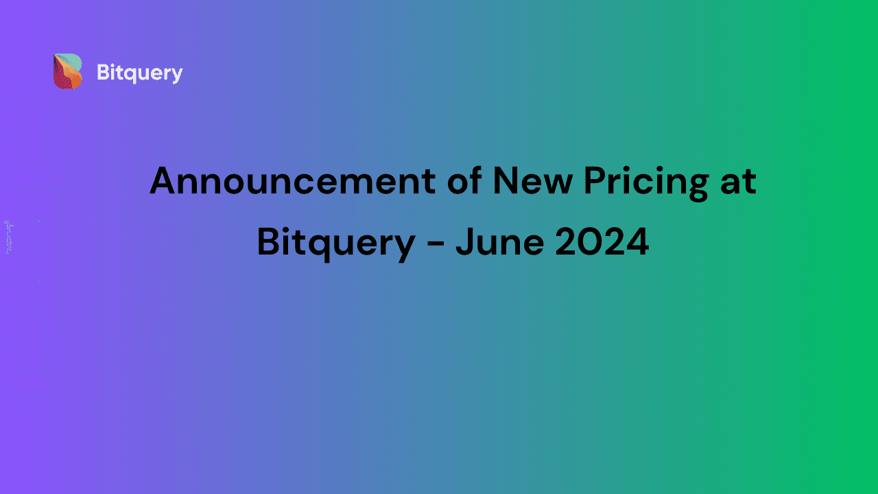 Announcement of New API Pricing at Bitquery - Bitquery